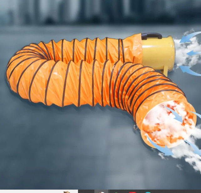 High temperature canvas steel wire expansion hose smoke exhaust fan ...