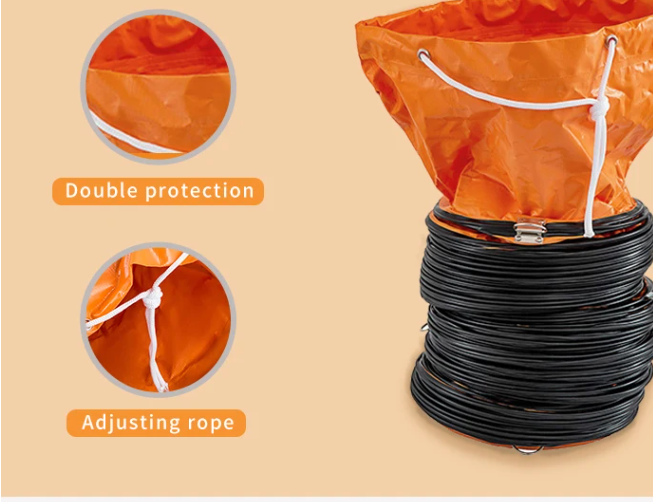 High temperature canvas steel wire expansion hose smoke exhaust fan ...